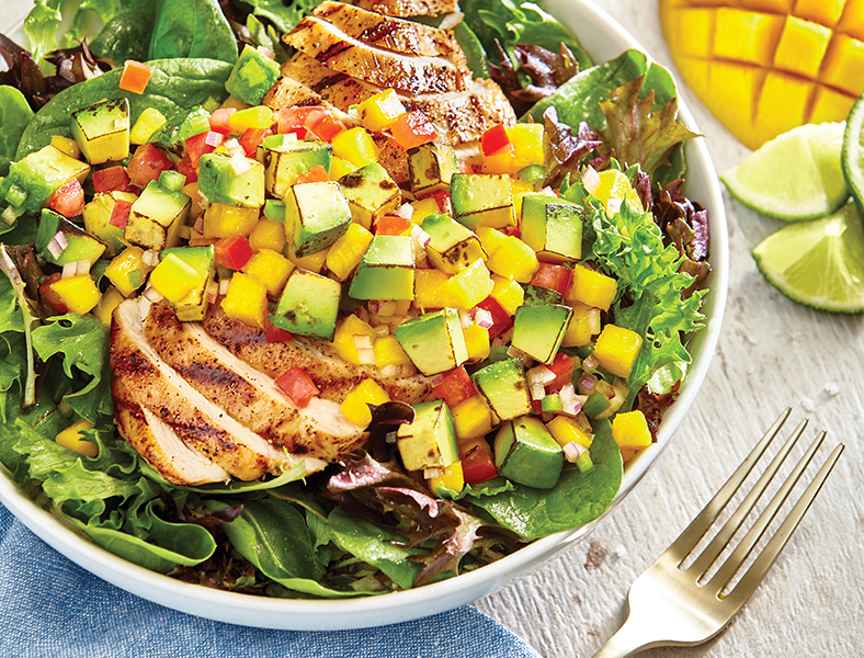 Charred Avocado & Mango Salad Bowl - Food with Purpose UHG
