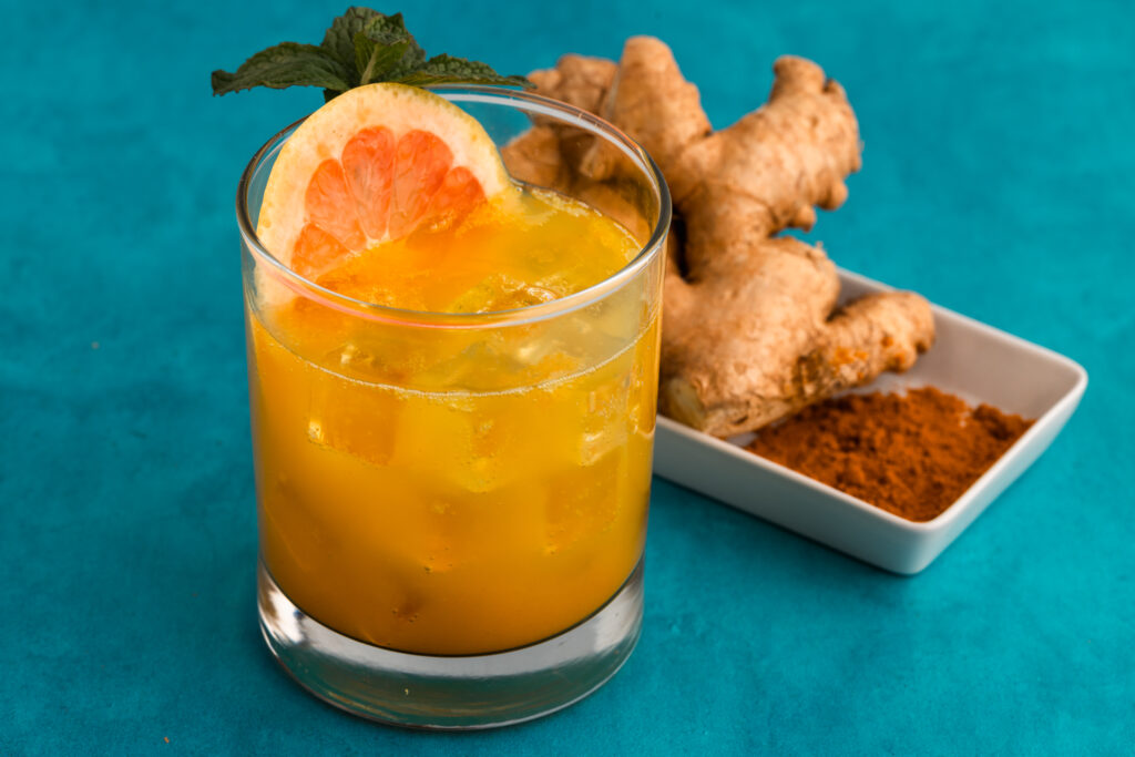 Citrus Ginger Turmeric Mocktail - Food with Purpose UHG
