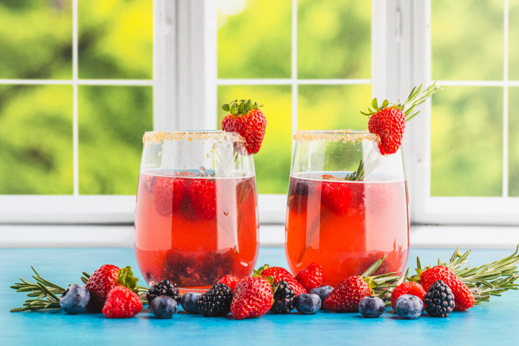 Rosemary and Berry Smash Mocktail - Food with Purpose UHG